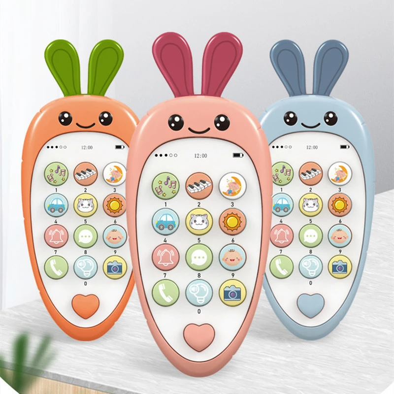Baby Phone Toys Bilingual Telephone Teether Music Voice Toy Early ...