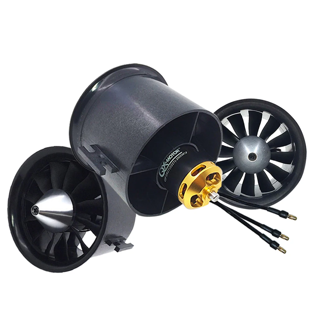 Qx-Motor-70mm-EDF-4s-6s-QF2827-Brushless-motor-12-Blades-Ducted-Fan-for ...
