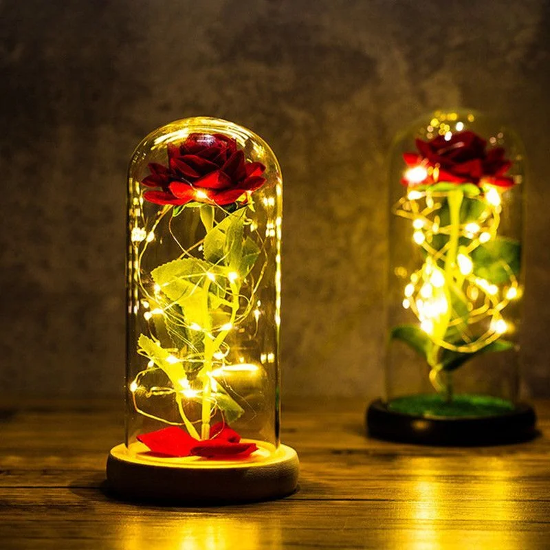 Valentines-Day-Gift-for-Girlfriend-Eternal-Rose-LED-Light-Foil-Flower ...