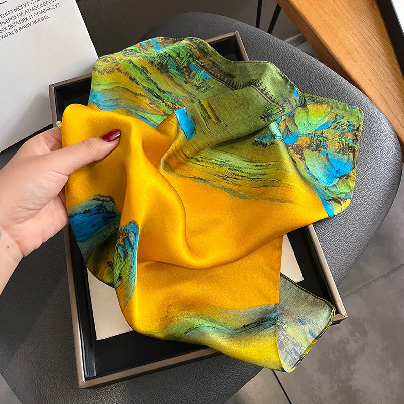 100-Natural-Real-Silk-Scarf-Women-New-Print-Neck-Hairband-Square-Shawl ...