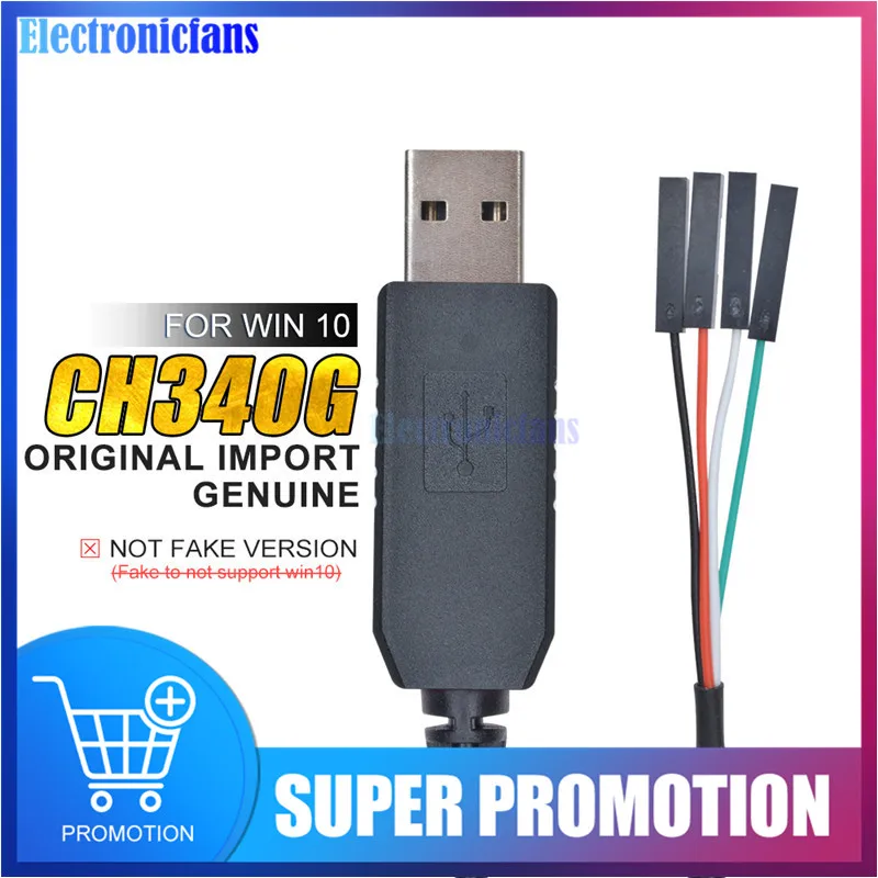 Original 1M CH340G CH340 USB to TTL Serial Download Cable Convert Wire ...