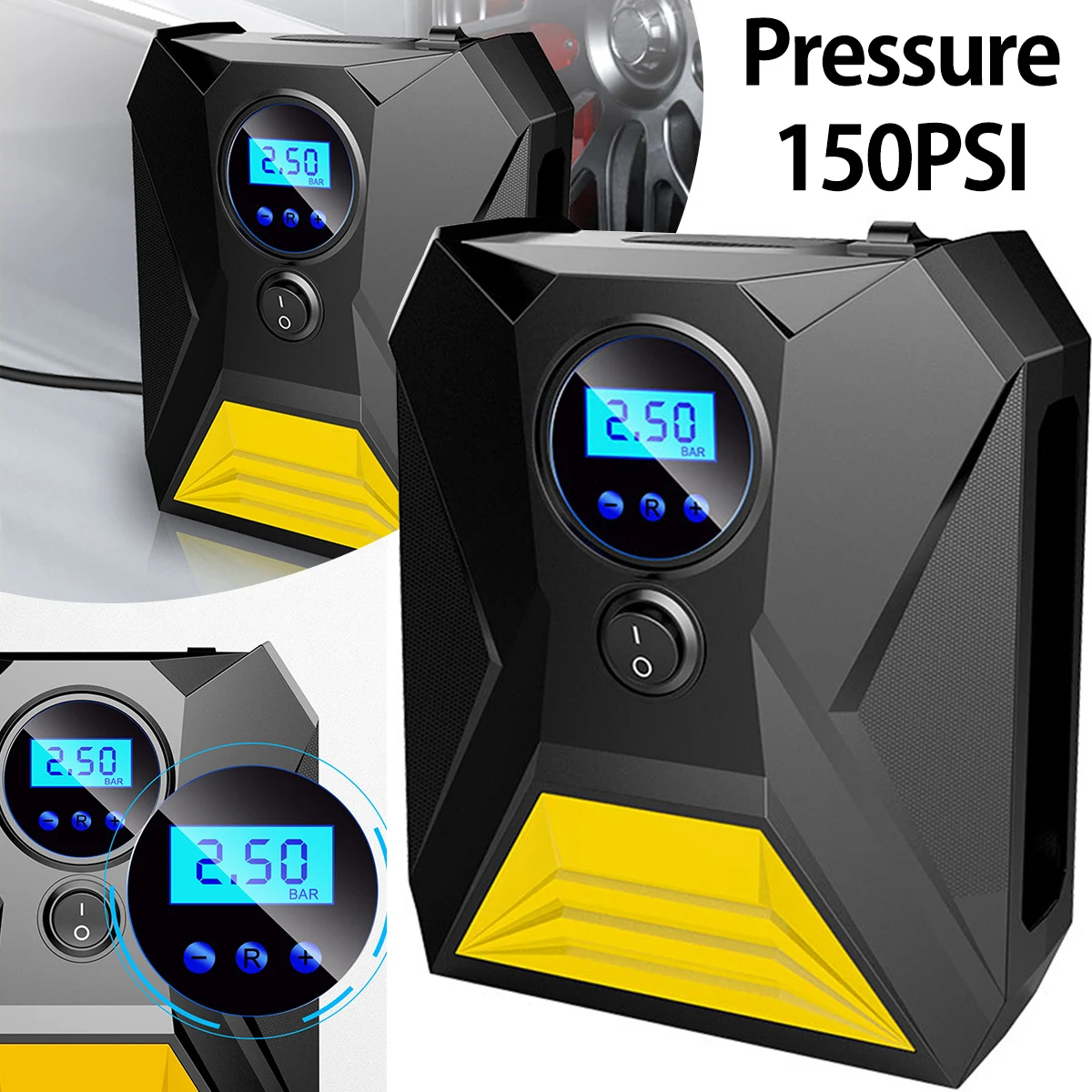 Car-Tyre-Inflator-150PSI-Electric-Air-Compressor-Portable-Mini-Tire ...