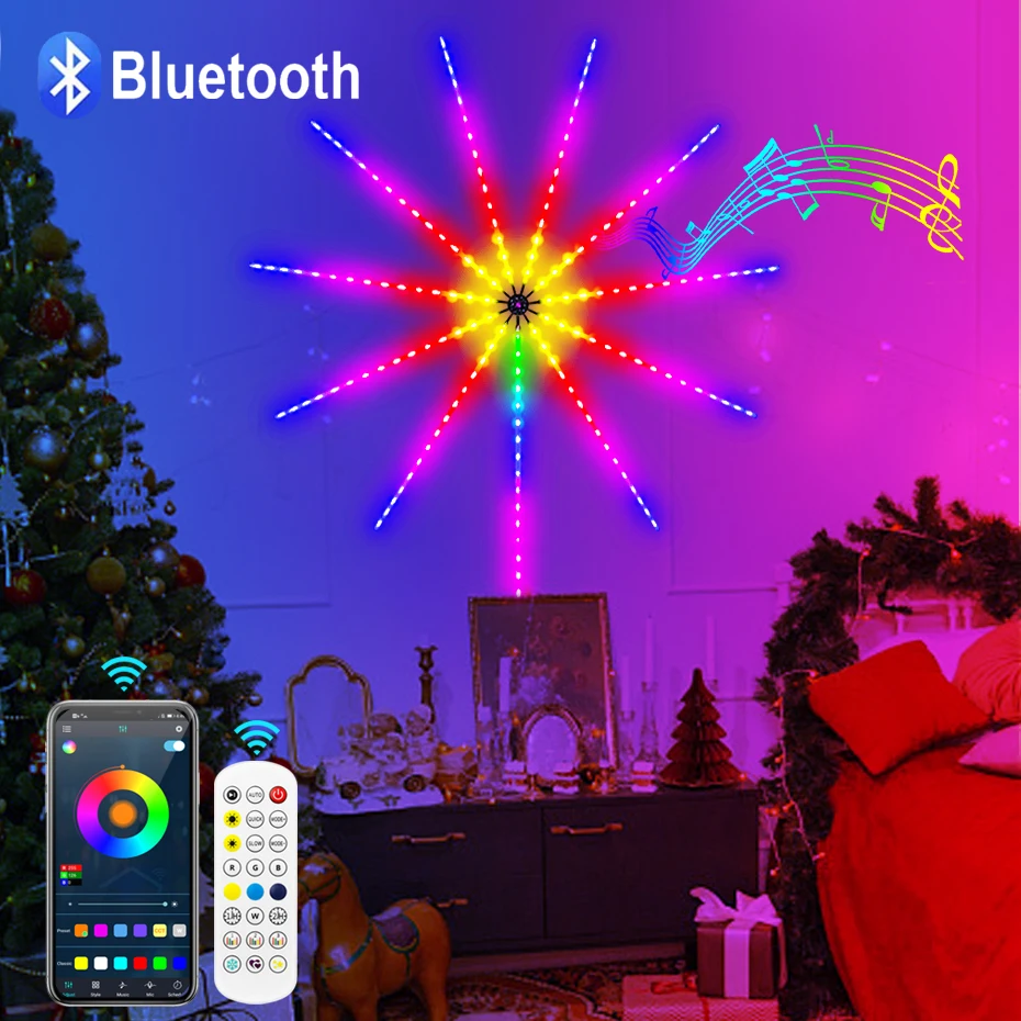 Firework Light LED Strip Kit RGBIC 5050 Smart Bluetooth USB Control ...