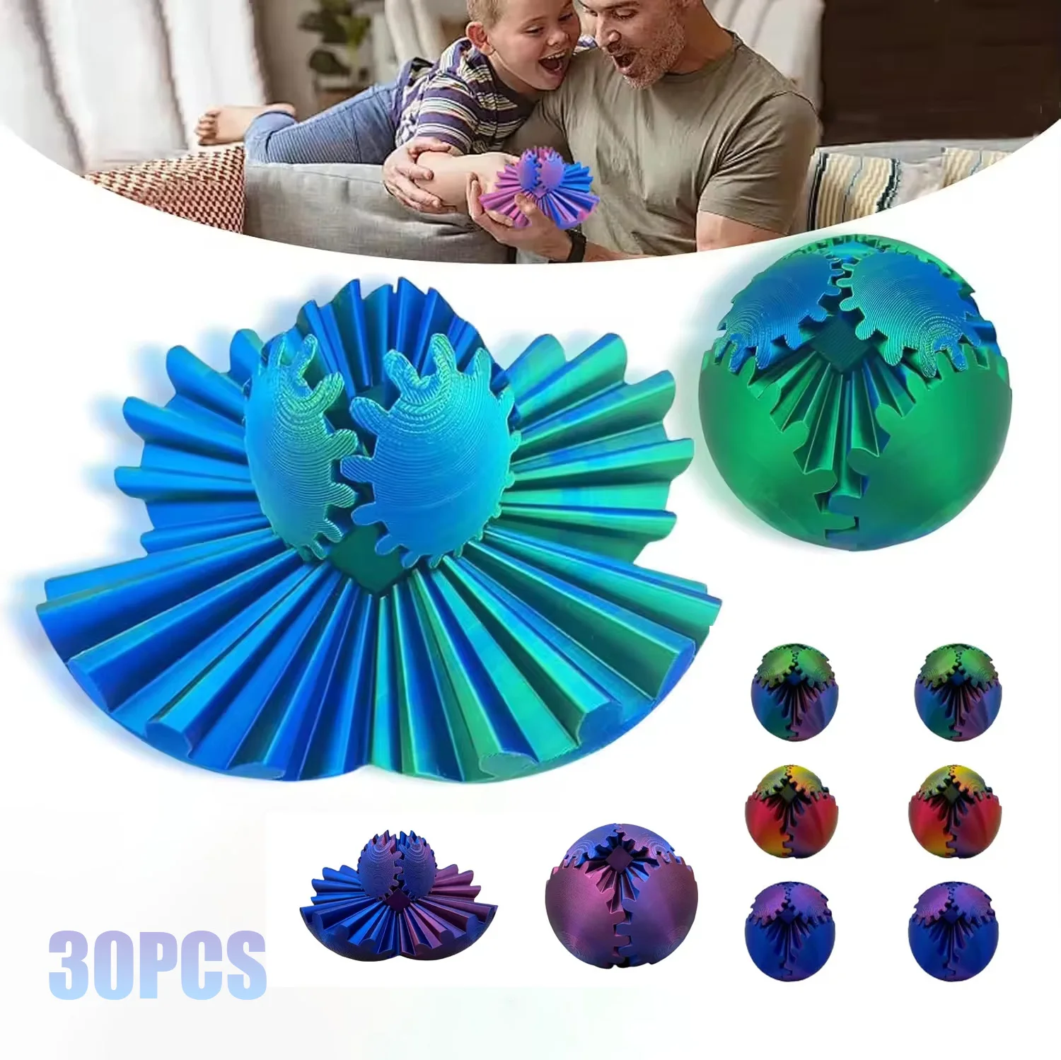 1-30pcs-Color-Cube-New-Custom-Gear-Ball-Fidgeting-Toy-3D-Printed-Gear ...