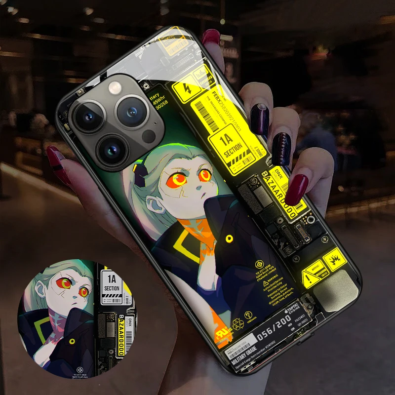 Cyberpunk Game Led Lights Up Cover Smart Luminous Phone Case For Iphone ...