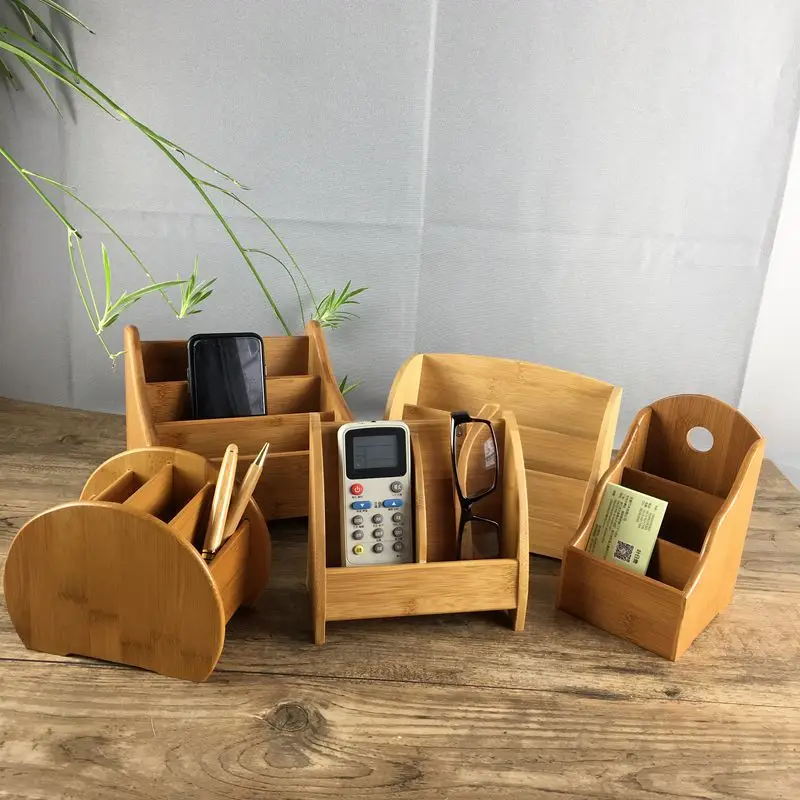 Bamboo-Remote-Control-Storage-Box-Stationery-Remote-Control-Headphone ...