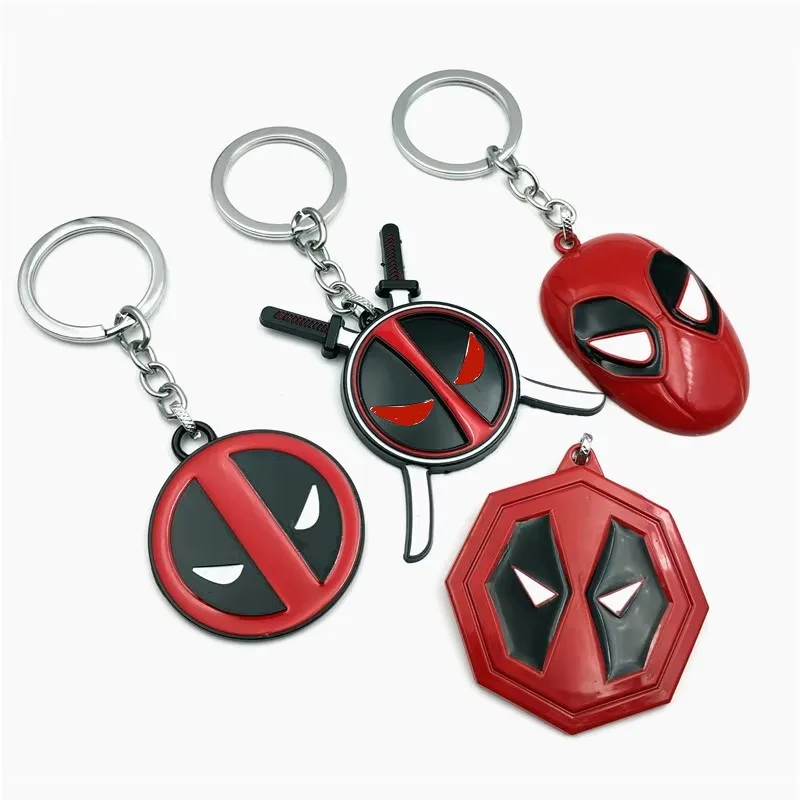 Movie-Superhero-Deadpool-Wolverine-Keychains-Mask-Metal-Pendant-Keyring ...