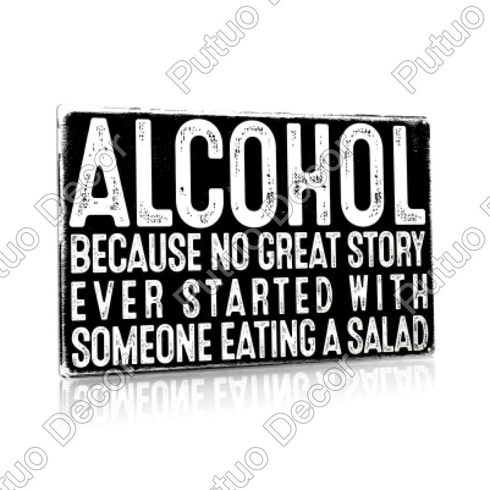 Putuo Decor Alcohol Tin Signs Vintage Beer Metal Plate Wall Art Plaque ...