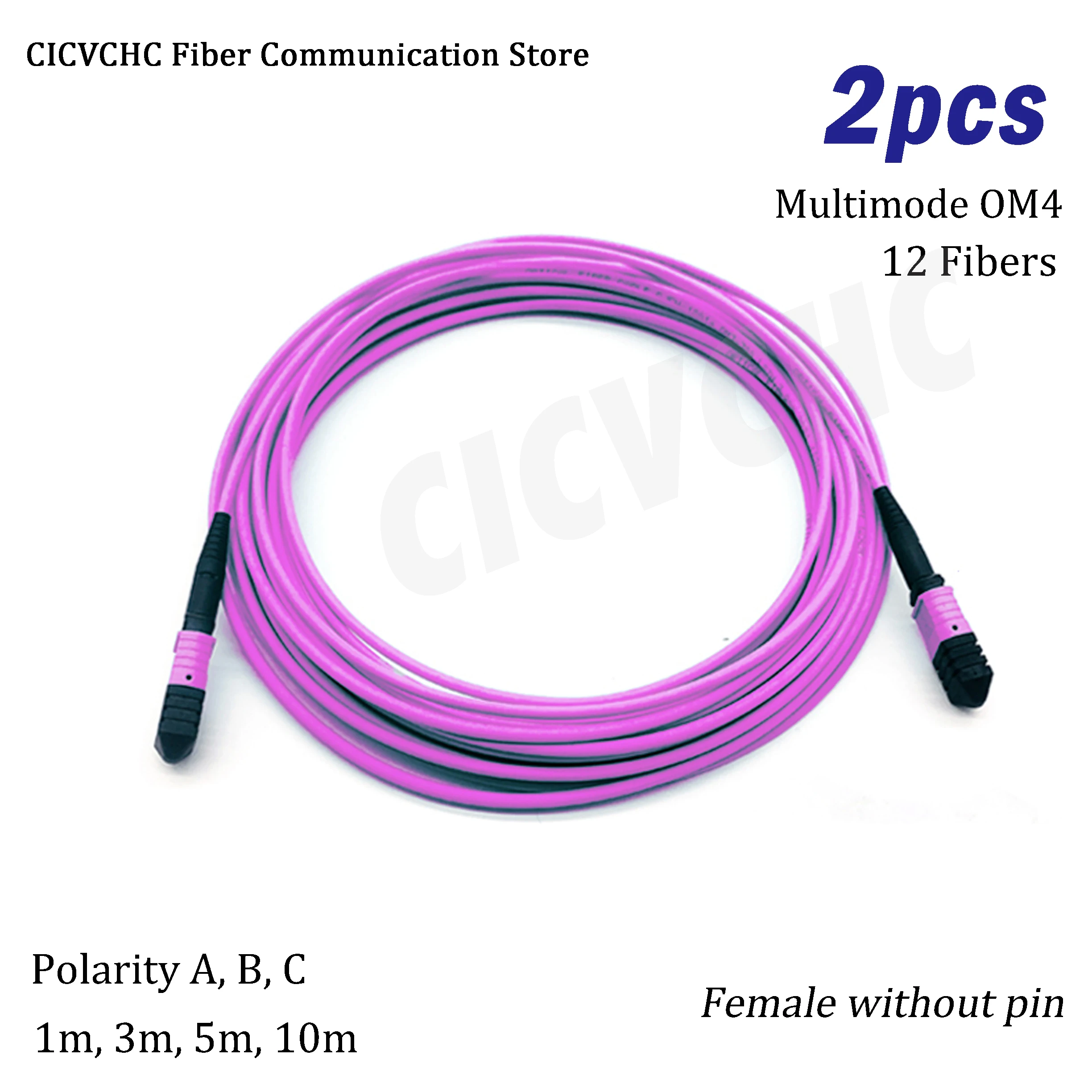 2pcs-12-Fibers-MPO-UPC-Female-MPO-UPC-Female-Patchcord-Multimode-OM4 ...