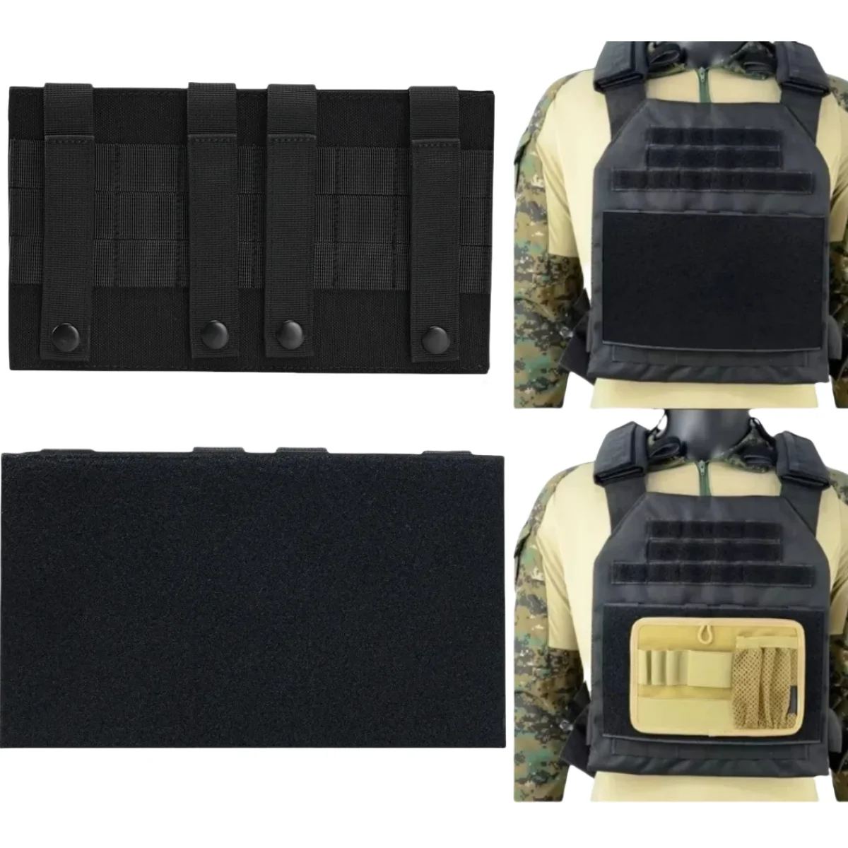 Tactical Molle Patch Panel Mounting Placard Badge Pad Morale Patches ...