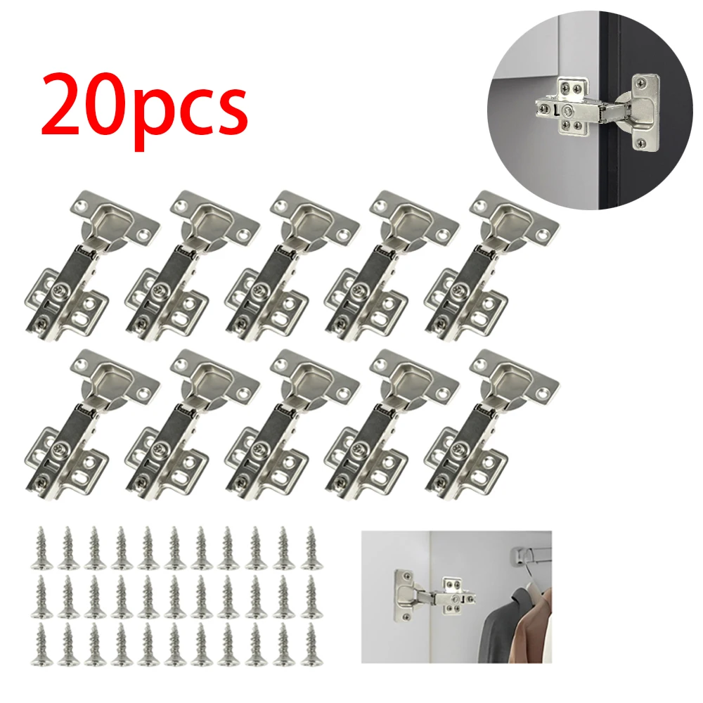10/20Pcs Stainless Steel Cabinet Door HingesDamper Buffer Soft Quiet ...