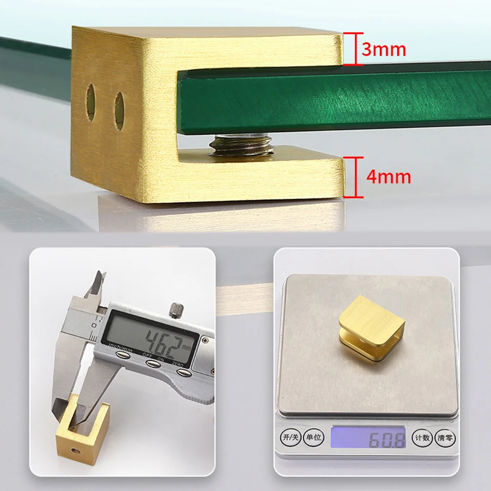 Glass-Shelf-Support-Clamp-Gold-Brackets-Wall-Mounted-Wall-Cabinet-Home ...