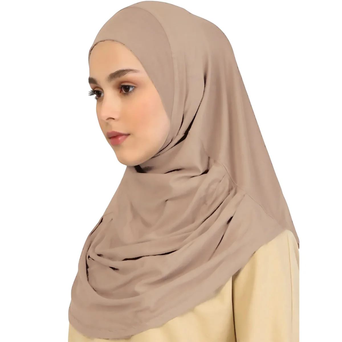 New-Ready-To-Go-wear-Instant-Hijab-for-Women-Solid-Color-Hemp-Headscarf ...