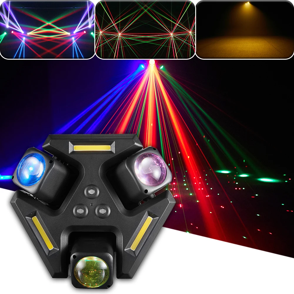 LED-3-Head-Smart-6-Beam-Moving-RGB-DMX-Stage-Lights-DJ-With-RG-Laser ...