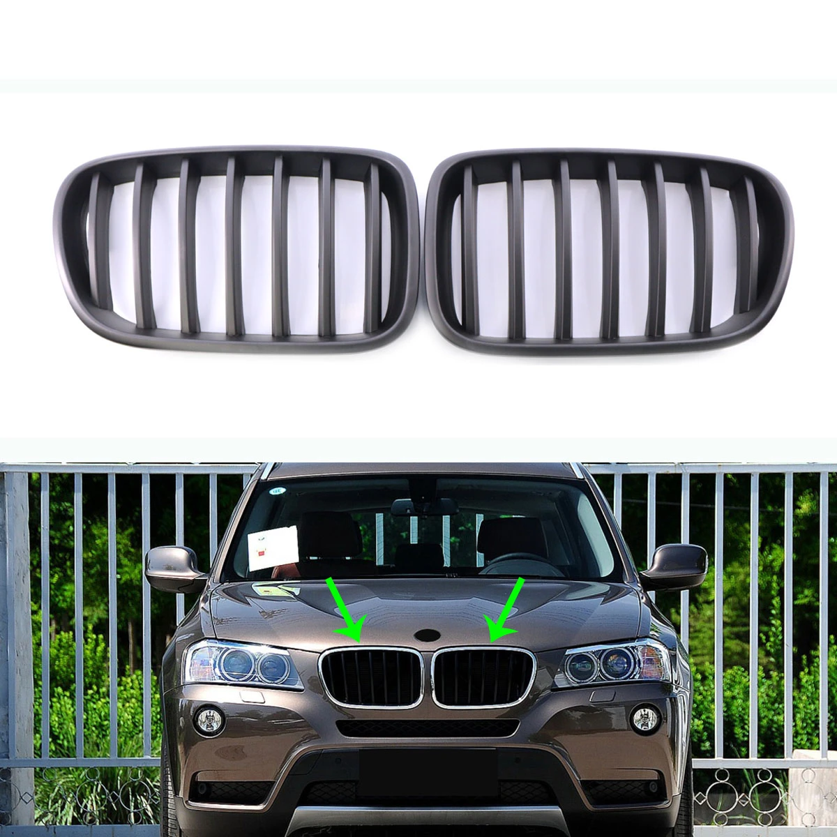 Car Front Matte Black Grille Grill for BMW F25 X3 11 13|black grill ...