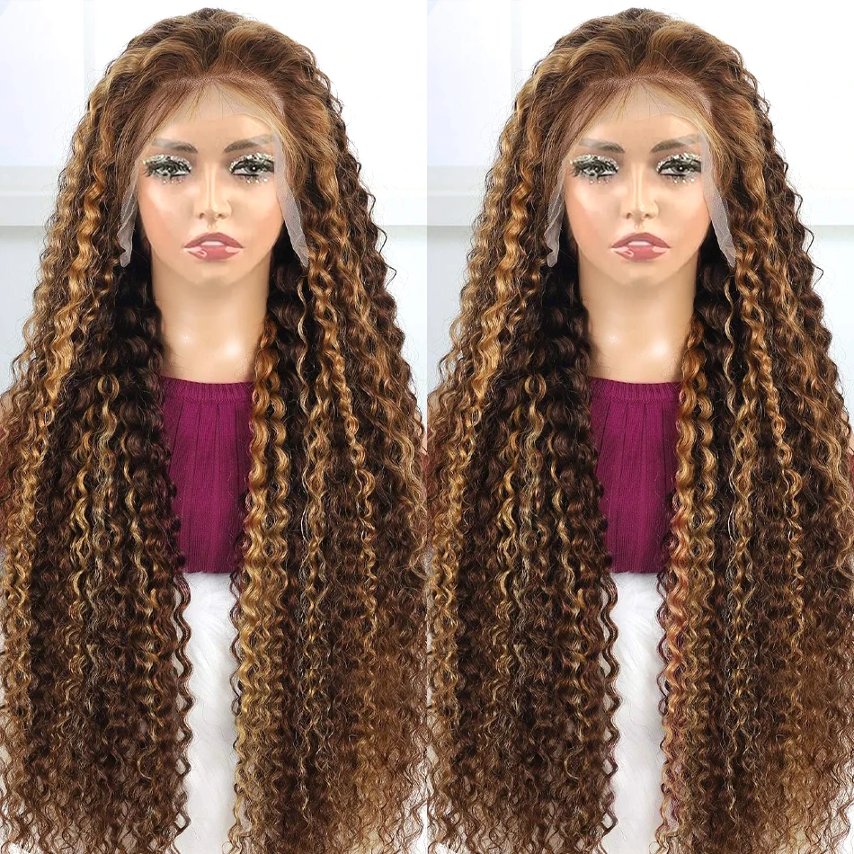 200-13x6-Highlight-Deep-Wave-Lace-Frontal-Wigs-30-32-Inch-Brazilian ...