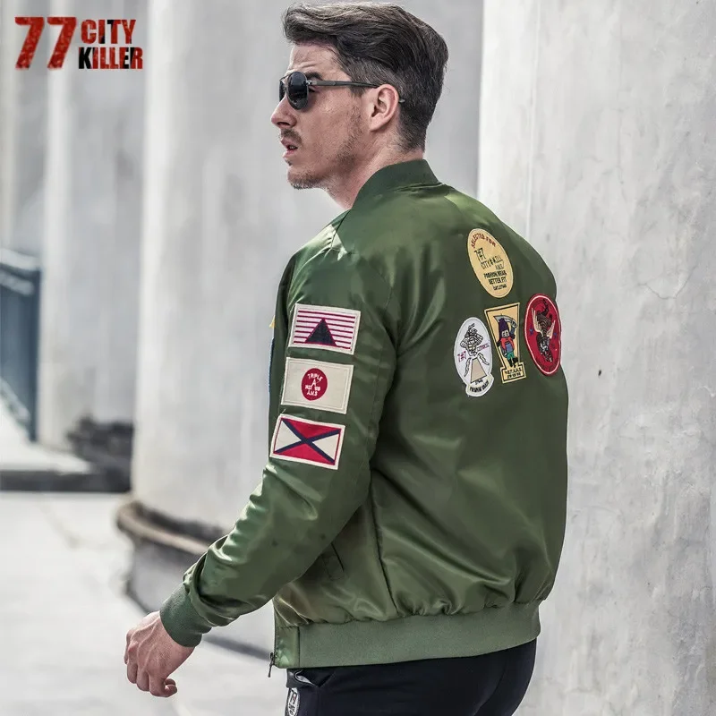 77City Killer Casual Air Force Flight Jacket Men Plus Size 6XL Military ...