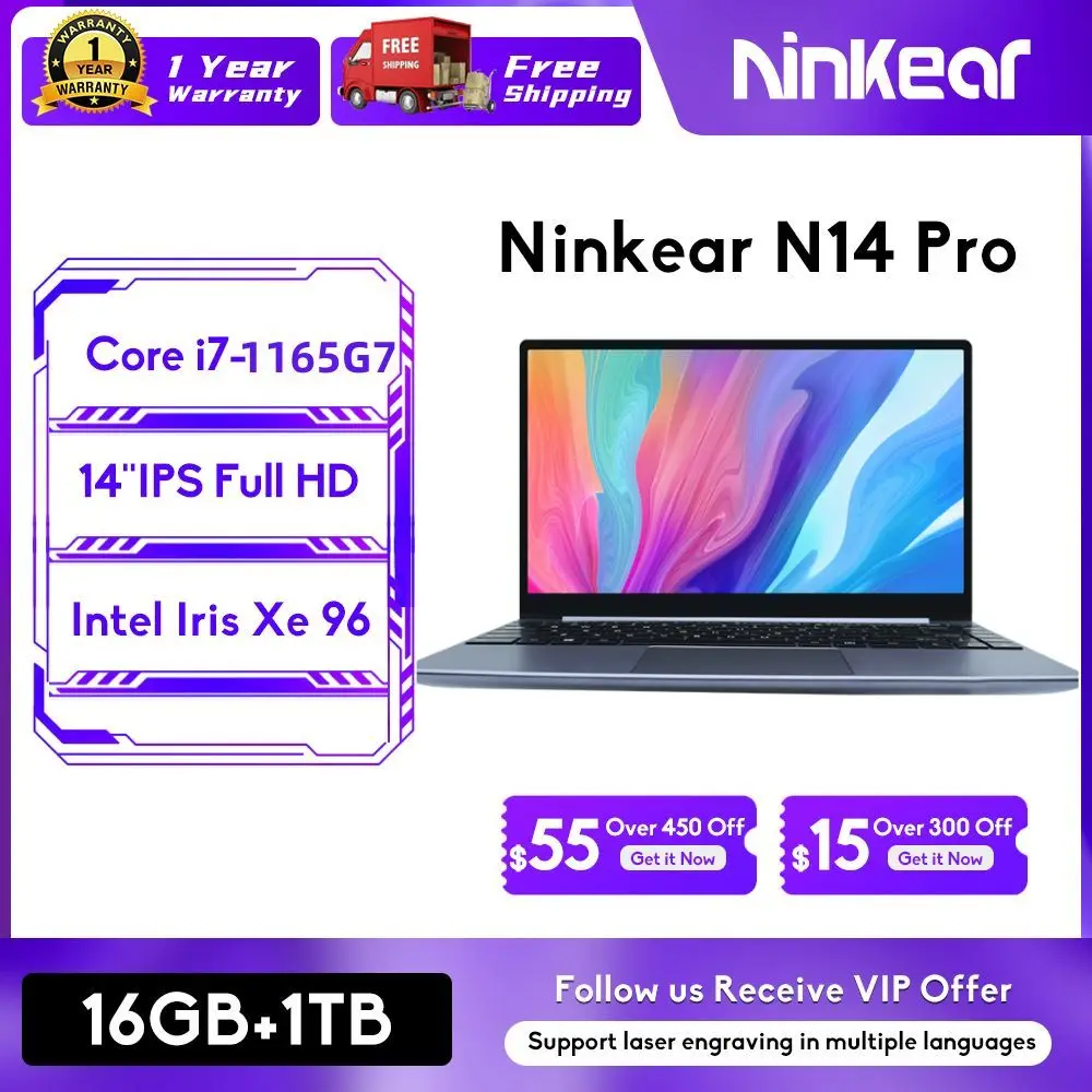 Ninkear-Laptop-N14-Pro-14-inch-IPS-Full-HD-Intel-Core-i7-1165G7-16GB ...