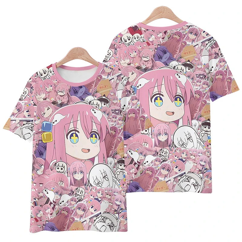 Anime Manga T Shirts Bocchi The Rock 3D Print Streetwear Men Women ...