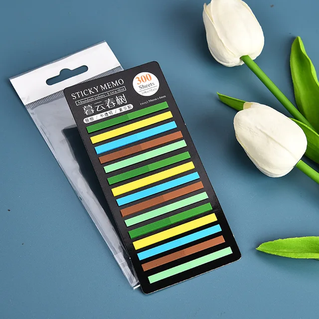 300 Sheet Transparent Fluorescent Index Tabs PET Arrow Flags Sticky ...