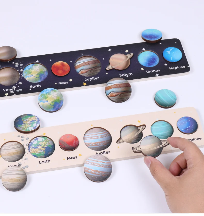 Wood Learn Planets Puzzle | Montessori Solar System | Montessori Planet ...