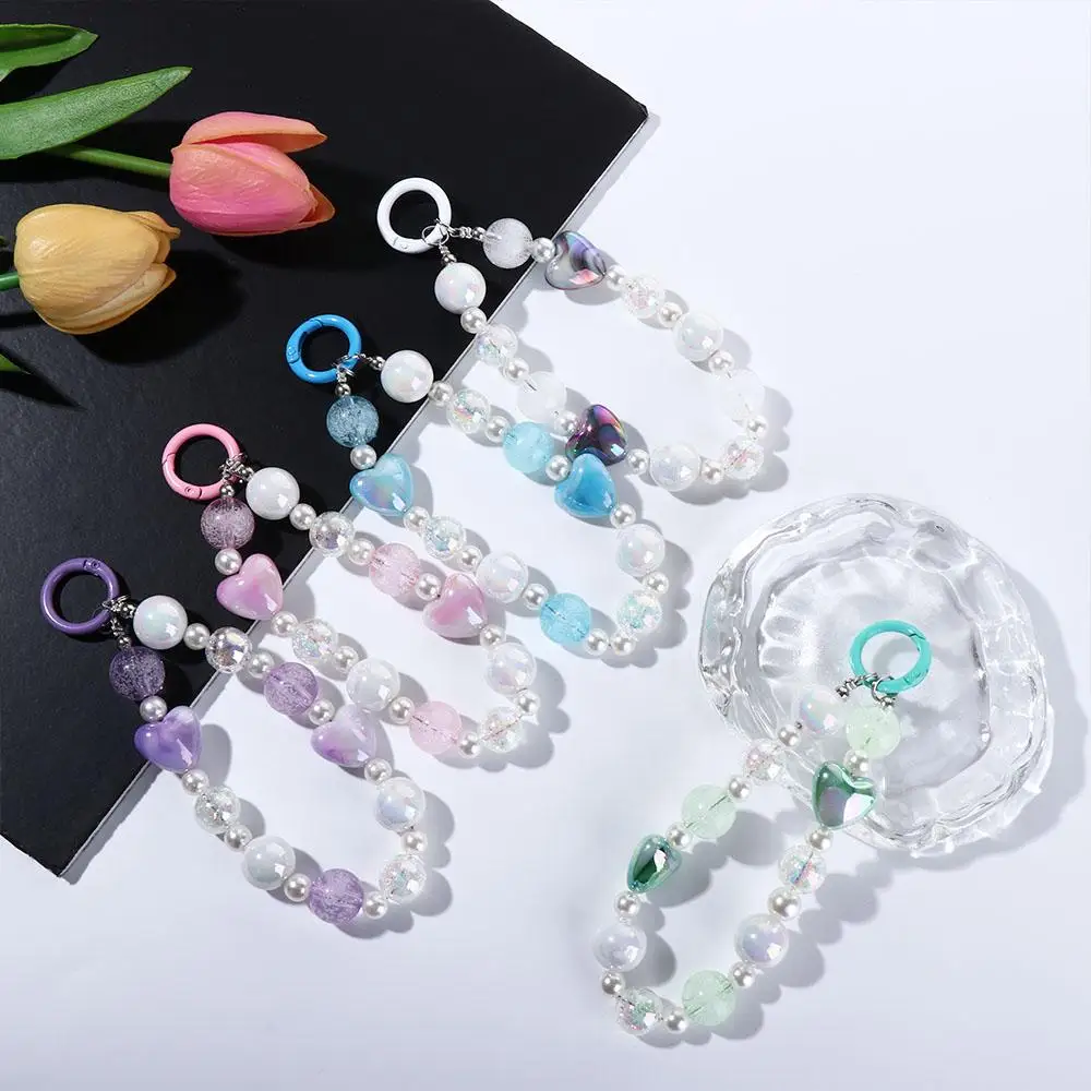 Mobile-Phone-Chain-Cellphone-Lanyard-Two-Colors-Dazzling-Heart-Shape ...