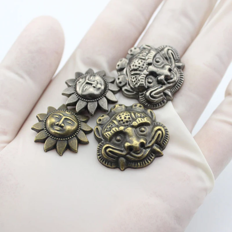 5pc Conchos Metal Buttons Nail Rivet With Bead Decoration Leathercraft ...