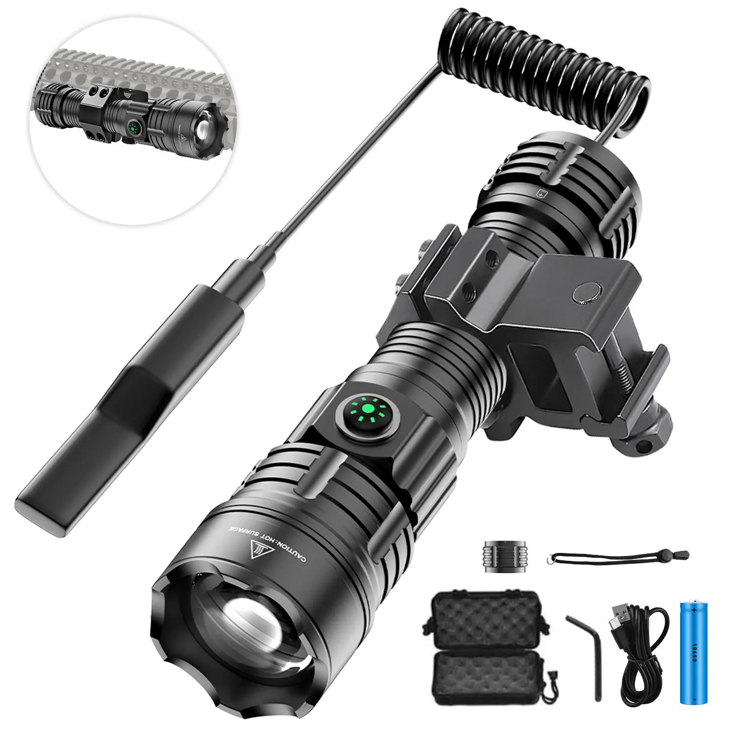 LED-white-laser-strong-light-tactical-flashlight-Fixed-bracket ...