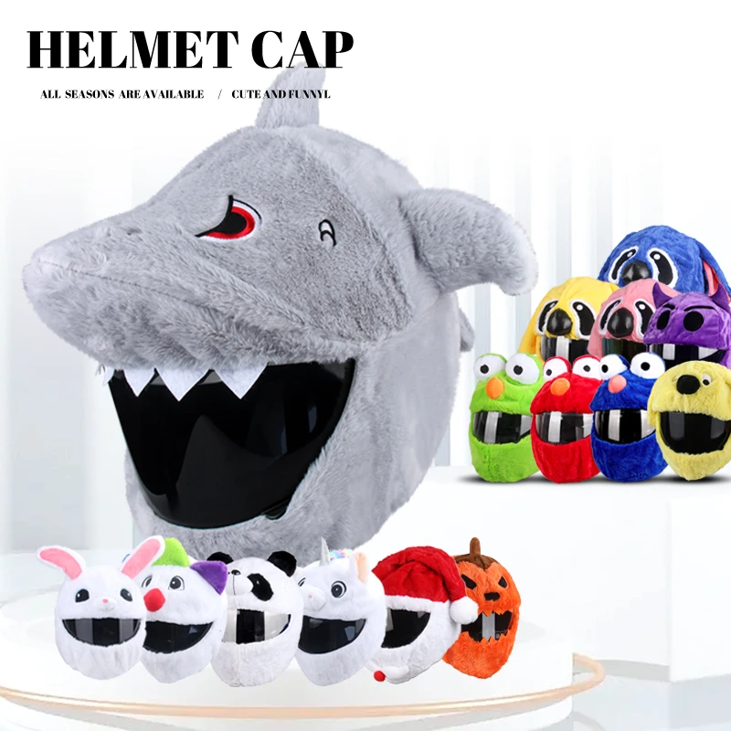 Motorcycle Helmet Cover Cartoon Plush Helmets Hat With Crazy Large Flexible Ears Funny Helmet ...