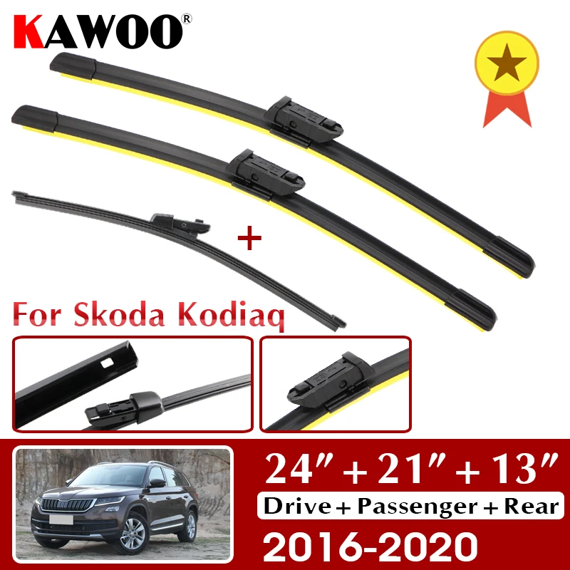 KAWOO Wiper Front Rear Wiper Blades Set 24 21 13 For Skoda Kodiaq 2016 2017 2018 2019 2020 Windshield Windscreen Window AliExpress