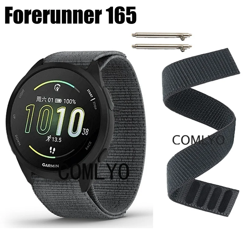NEW-For-Garmin-Forerunner-165-Strap-Nylon-Watch-Band-Hook-Look-Soft ...