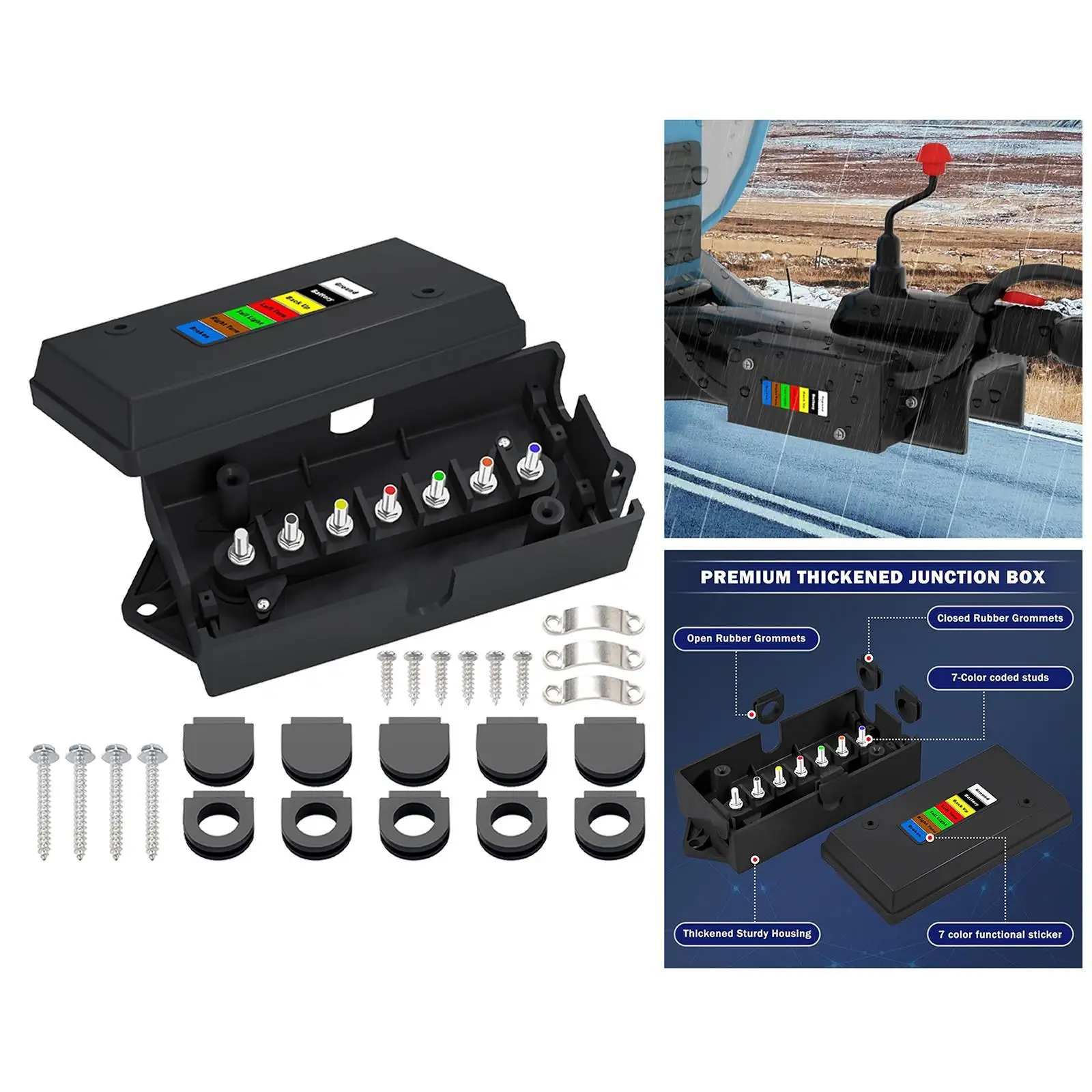 7 Way Trailer Wiring Junction Box 7 Color Coding for Trailers ...