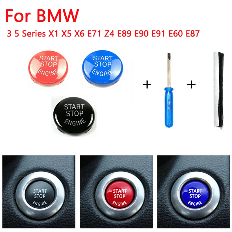 Car-Engine-Start-Button-Replacement-Cover-Stop-Switch-for-BMW-E87-E60 ...
