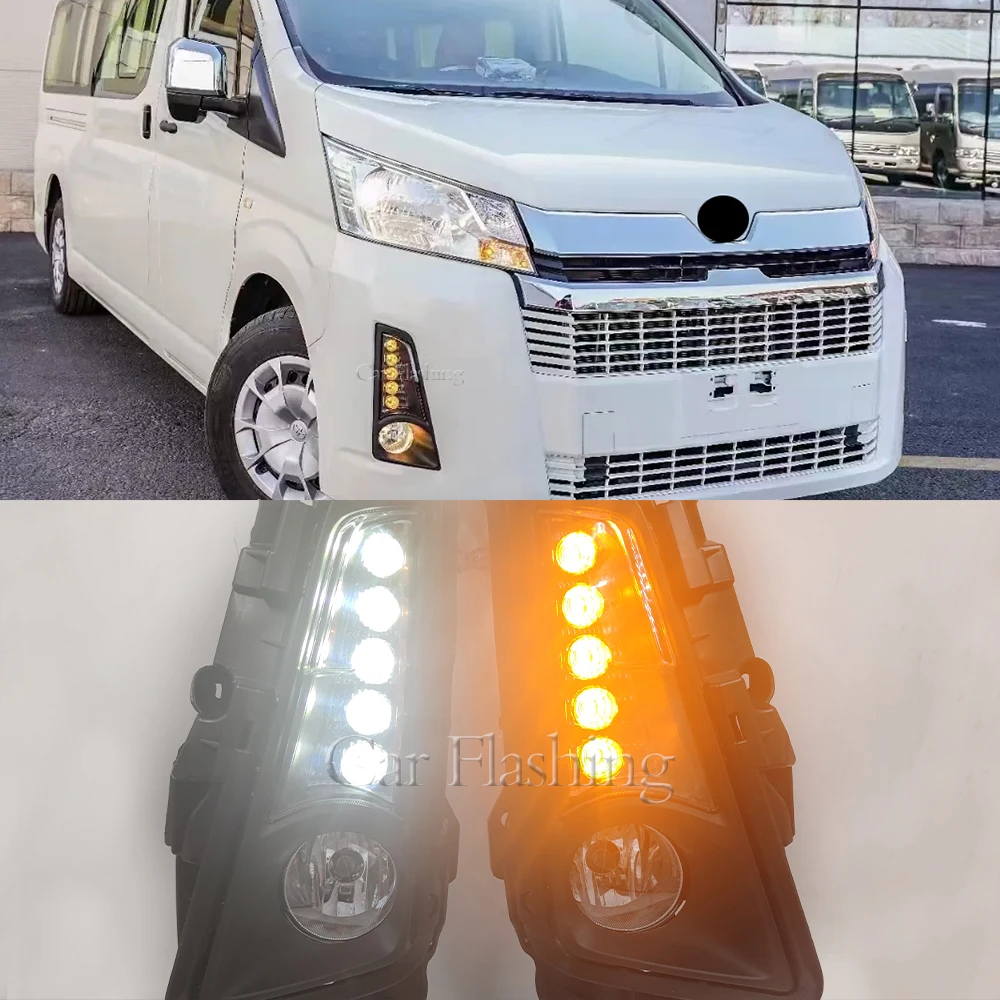 2Pcs Auto lighting For Toyota Hiace 2019 2020 2021 Led DRL Fog Lamp ...
