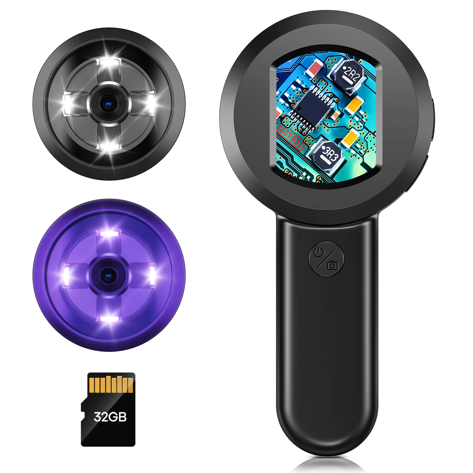 RIEVBCAU-Digital-Microscope-100X-Coin-Microscope-with-2-inch-Screen ...