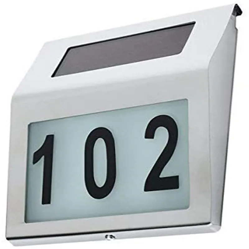 Diy House Number Personalized Nameplate Number Solar Lamp With Led ...