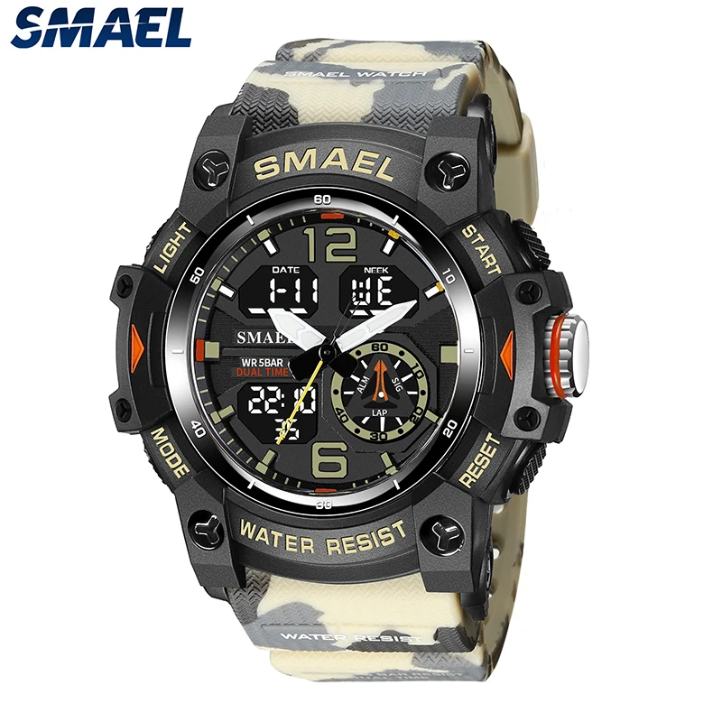 SMAEL Sporty Watch For Men Waterproof Chronograph Alarm Calculator ...