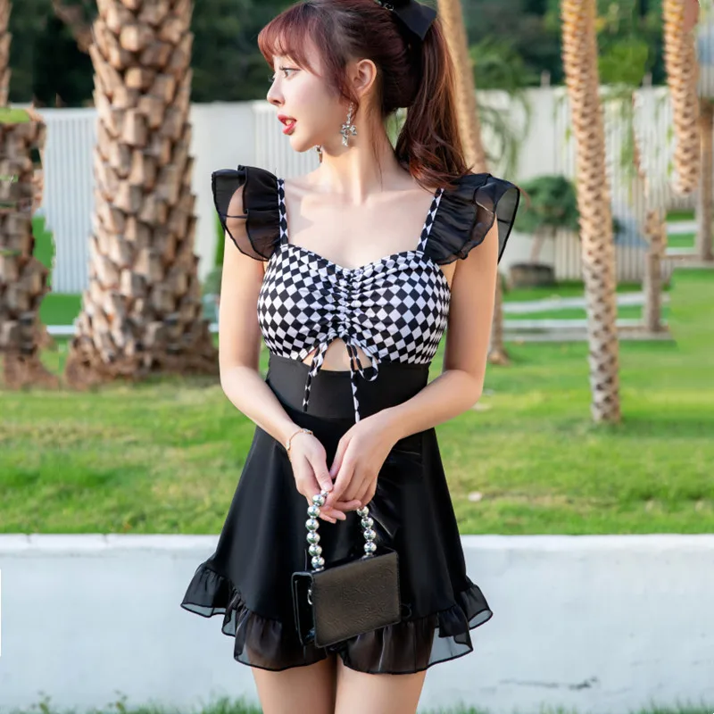 2023-New-Korean-One-Piece-Swimsuit-Sexy-Backless-High-Waist-Swim-Bath ...