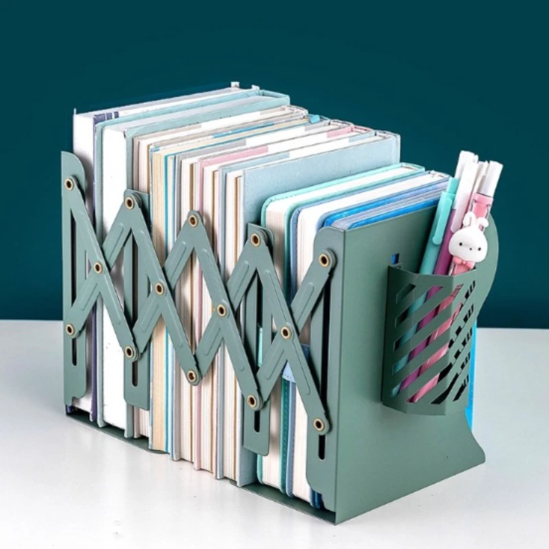 Retractable Bookstand with Pen Holder Integrated Desktop Book Storage ...