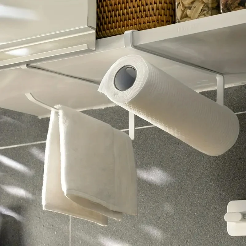 Kitchen-Tissue-Holder-Punching-Free-Cupboard-Roll-Paper-Rack-Kitchen ...
