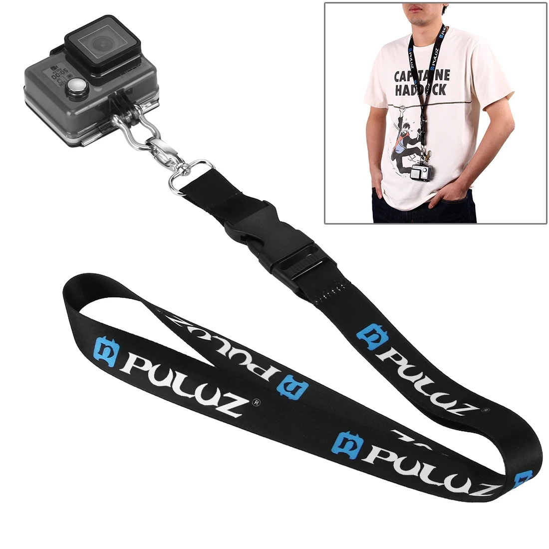 PULUZ 60cm Detachable Long Neck Strap Lanyard Sling for GoPro HERO12 ...