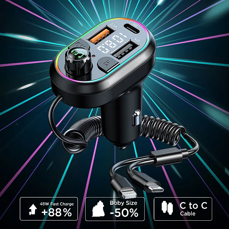 FM-Transmitter-Modulator-Car-Wireless-Bluetooth-5-0-Type-C-PD25W-Fast ...