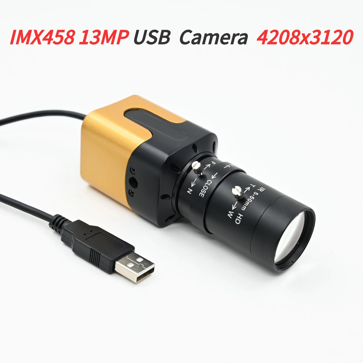 Hd 13mp Usb Camera Mini Box Webcam Imx458 With 5-50mm Varifocal Cs Lens ...