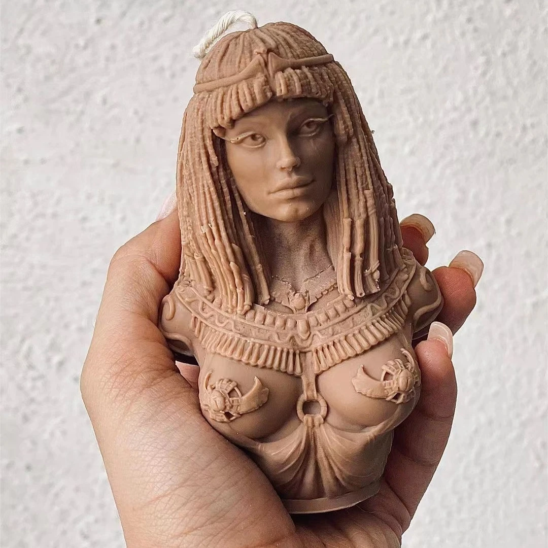 DIY-Queen-Halfbody-Statue-Candle-Silicone-Mold-Goddess-Halfbody-Sculpture-Resin-Mold-Long-Hair ...