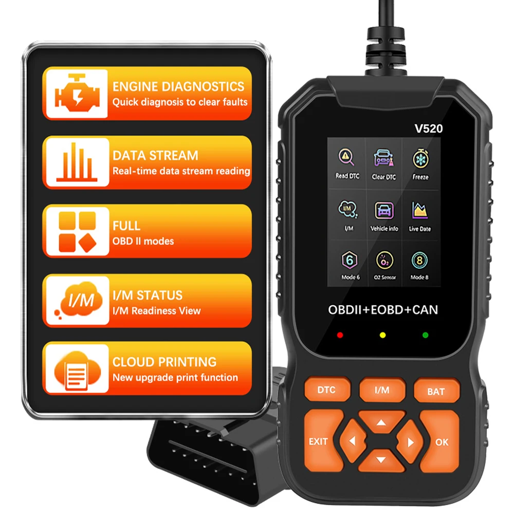 Professional Car Diagnostic Tool OBD2 Scanner Automotive DTC Lookup ...