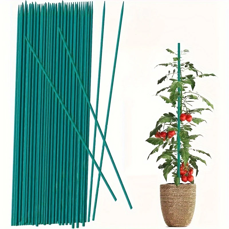25pcs-Green-Waterproof-Plant-Support-Sticks-Outdoor-Indoor-Tomato-Plant ...