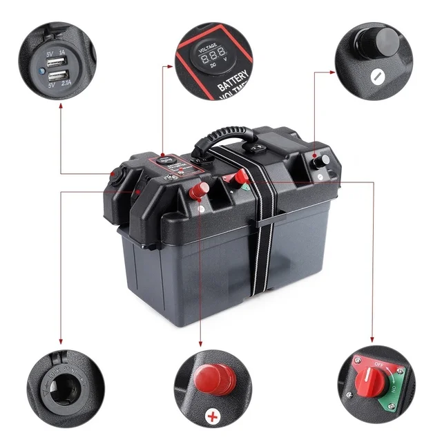 Battery Box Minn Kota POWO Carlife Smart Power Center With USB And DC ...