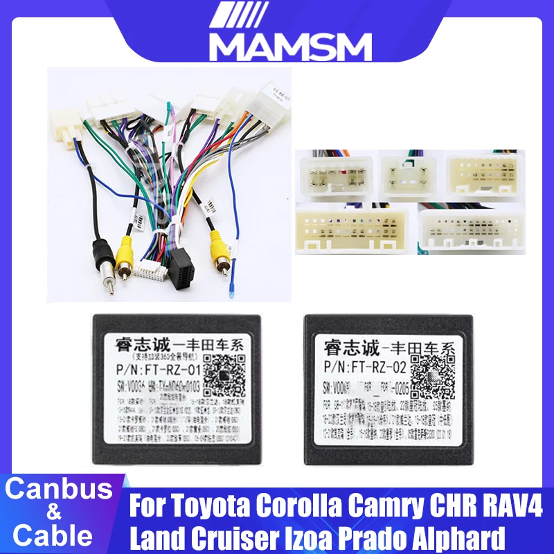 Car Radio Canbus Box Adaptor RZ-FT-01 RZ-FT-02 For Toyota Corolla Camry RAV4 CHR Land Cruiser ...