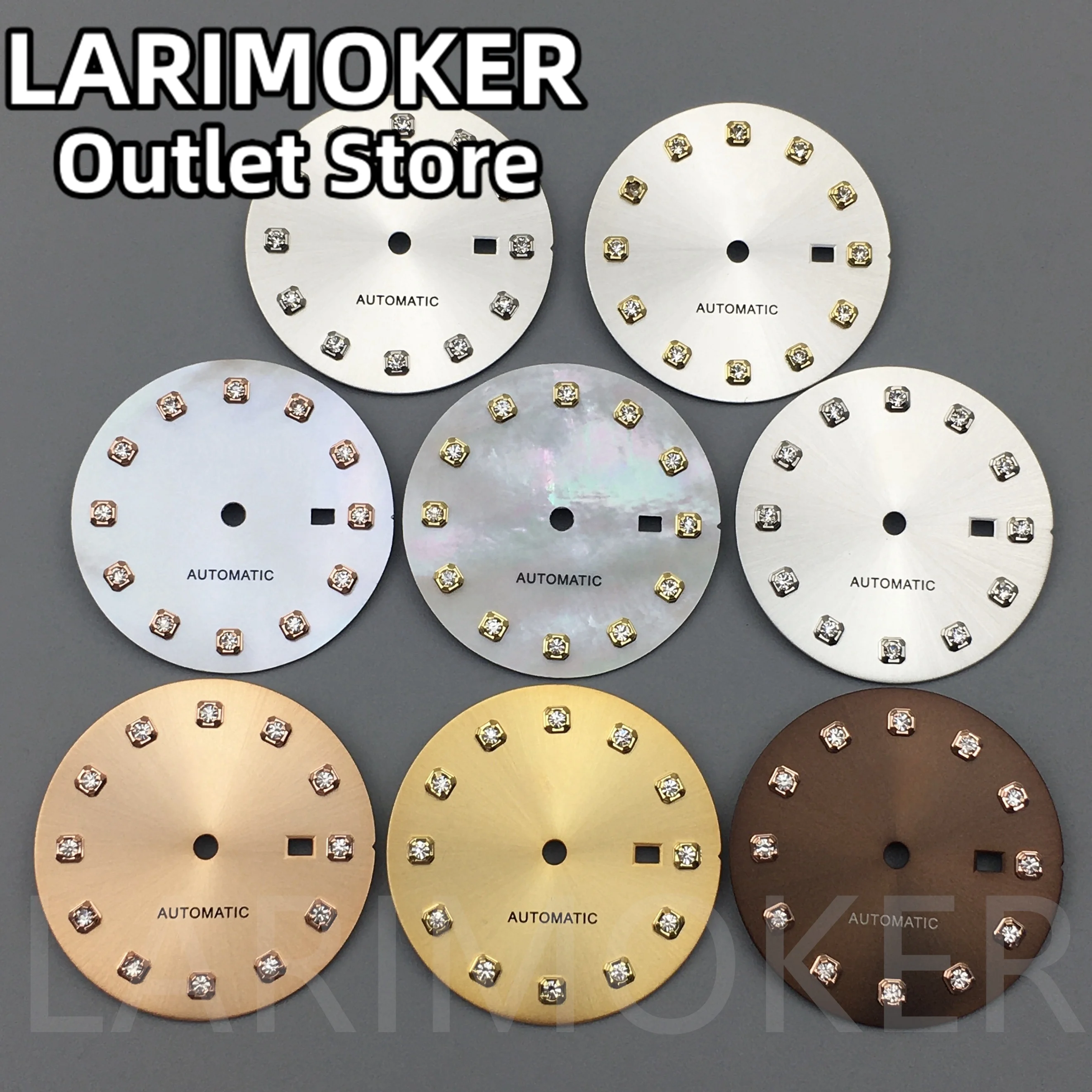 LARIMOKER 24.5mm Ladies Dial White pink Shell Brown Dial With Silver ...