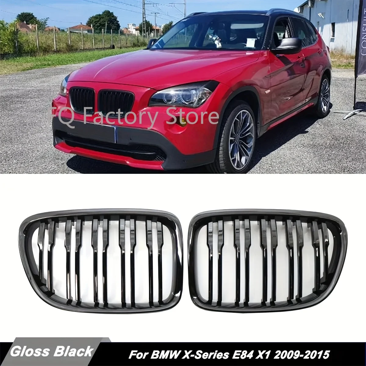 Car Gloss Black Front Bumper Grille For E84 X1 18i 20i 25i 28i 2009 ...